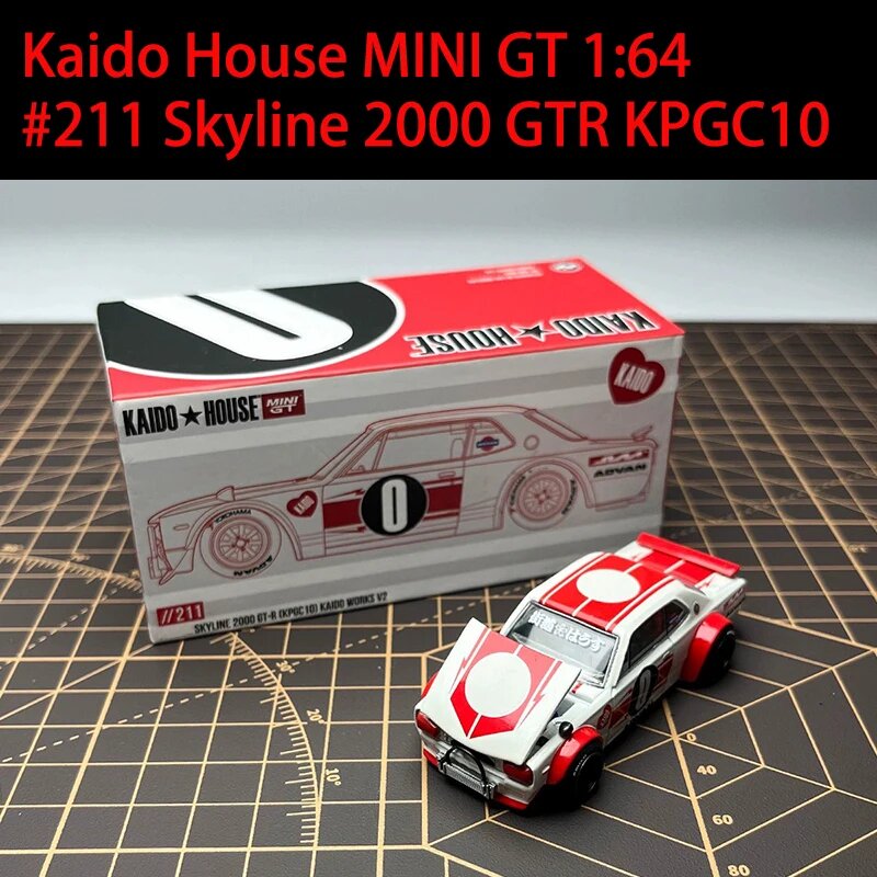 WELLY Kaido House 1:64 Skyline 2000 GTR KPGC10 металлическая модель автомобиля