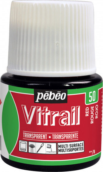 Краска витражная Pebeo Vitrail 45ml, 50 красный