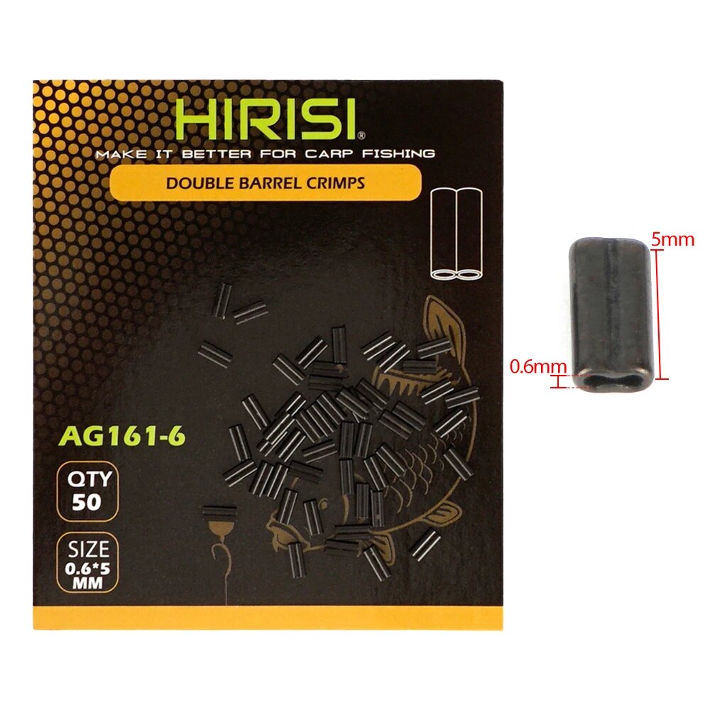 HIRISI AG161 Двойные медные обжимные трубки для рыбалки 50 шт. 6MM