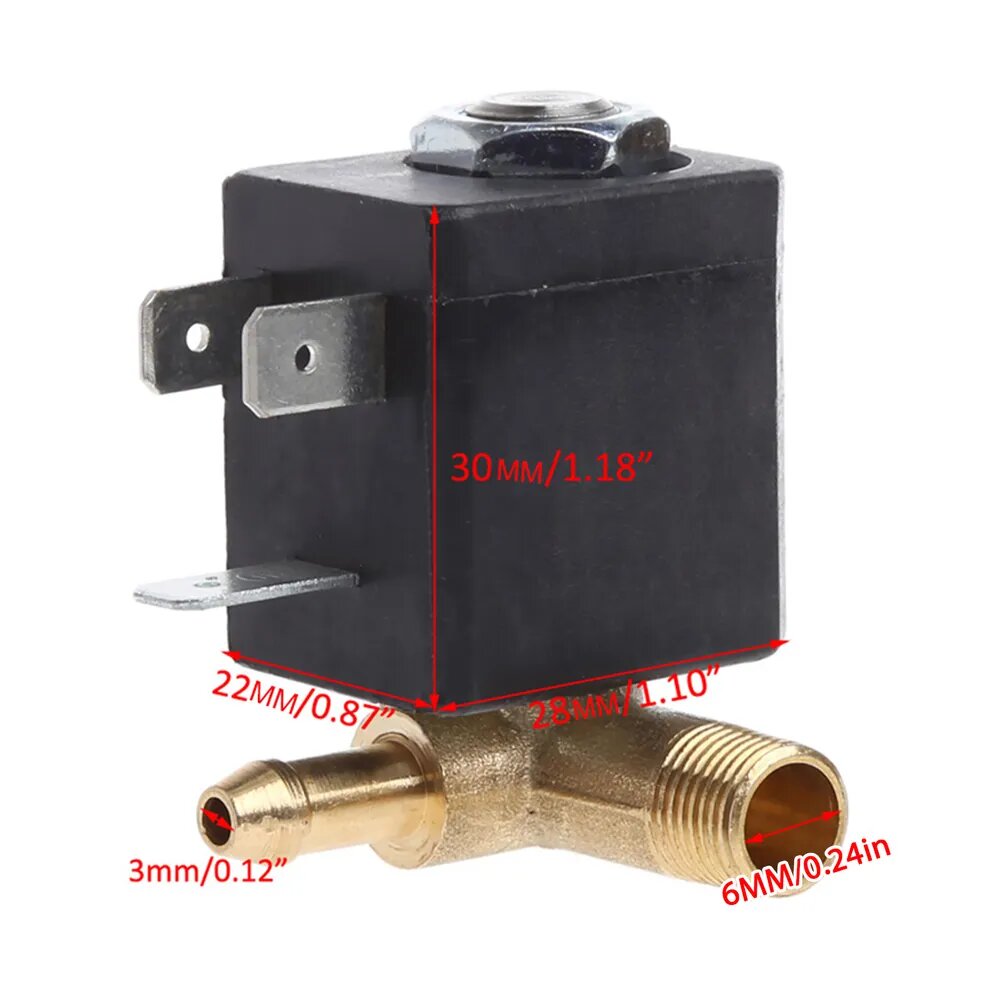 Канюля N/C AC 230V G1/8"Латунный водяной соленоид парогенератора воздуха для клапана Cof