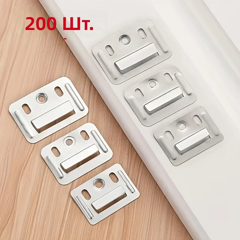 Клипсы ПВХ для крепления бамбуковых и древесноволокнистых стеновых панелей, оцинкованные, антикоррозийные, 200 шт.