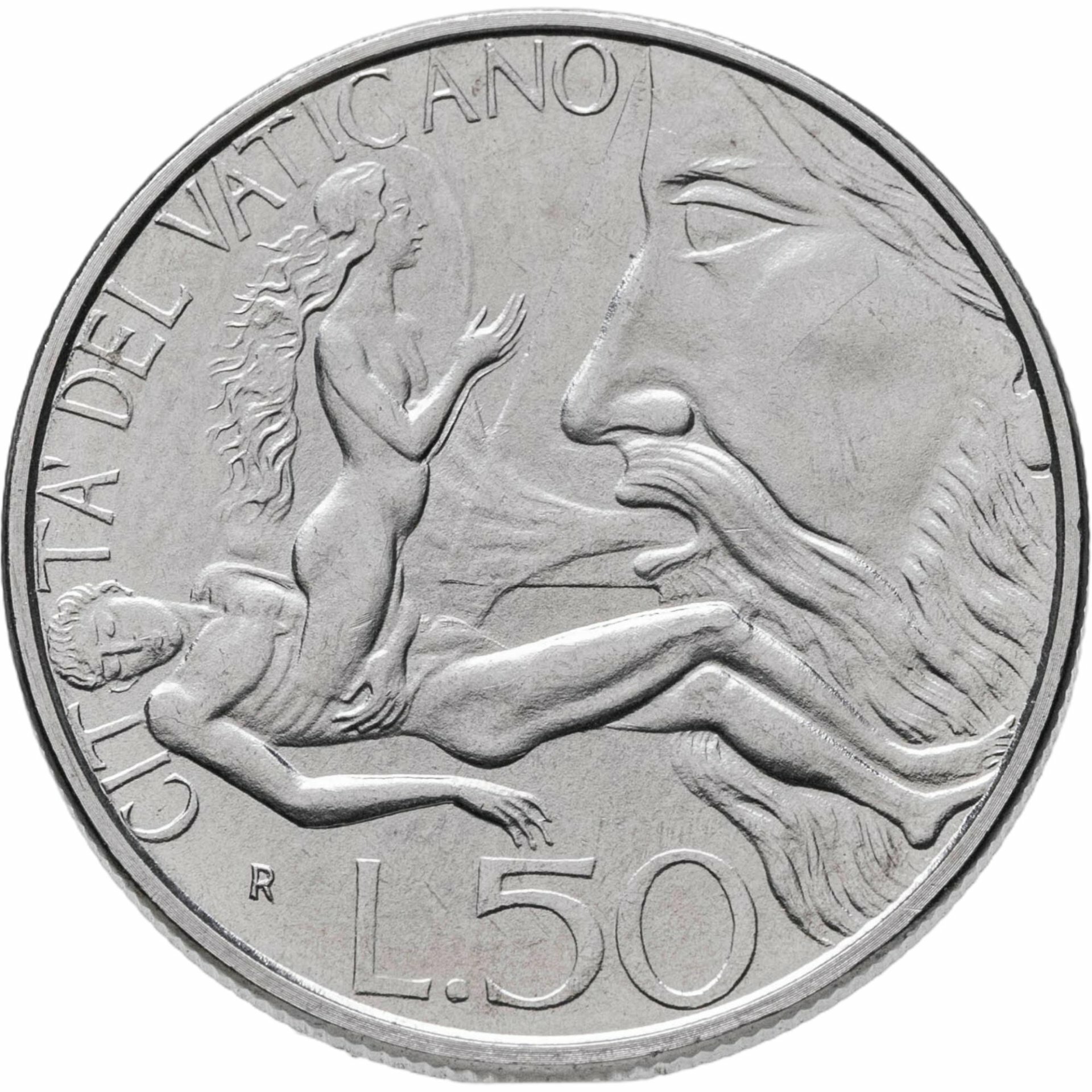 Ватикан 50 лир lire 1988, Сталь, в сохранности AU-UNC