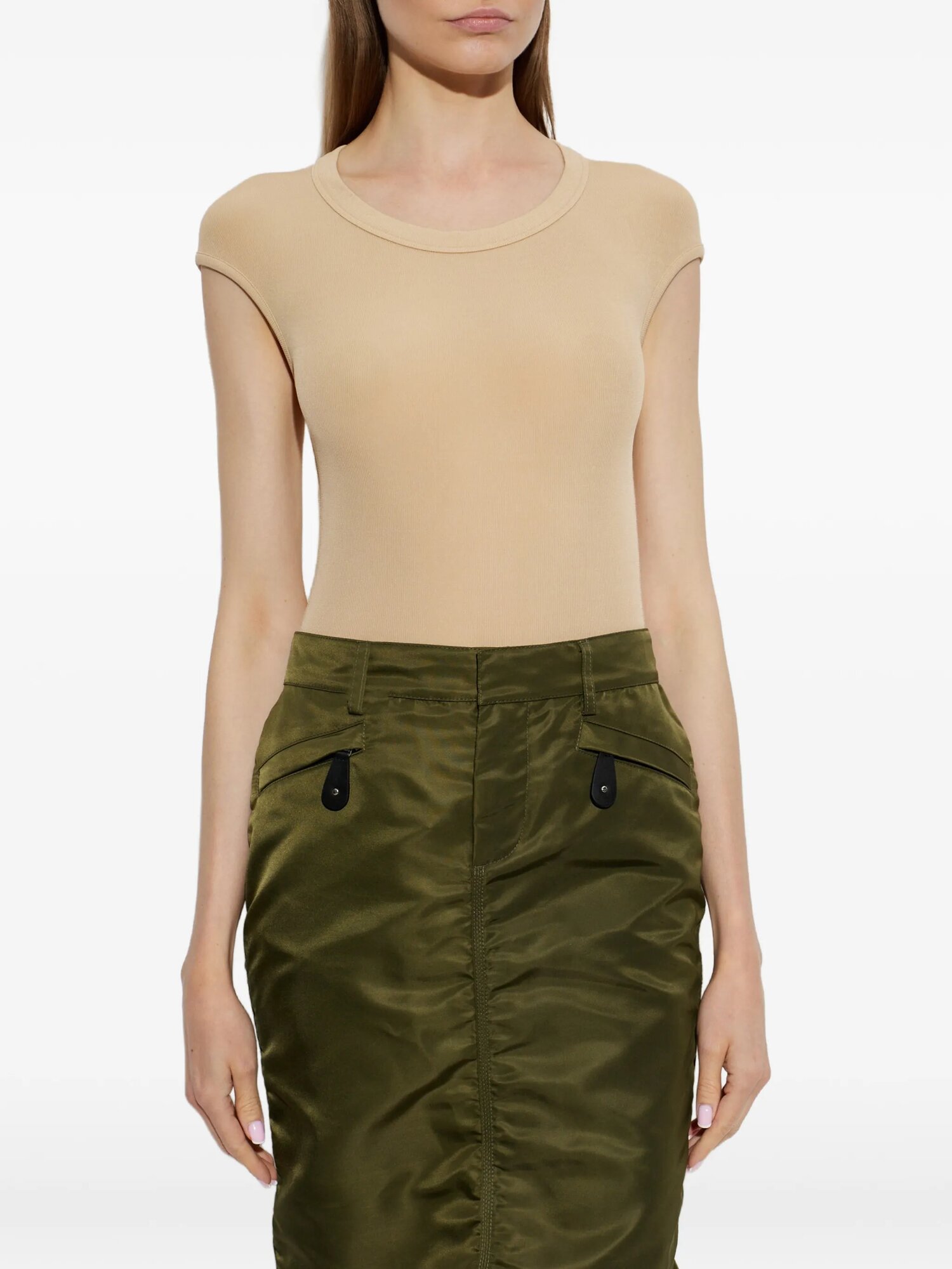 Боди бельевое DSQUARED2 Logo-appliqué ribbed bodysuit, размер 40 — фото 1