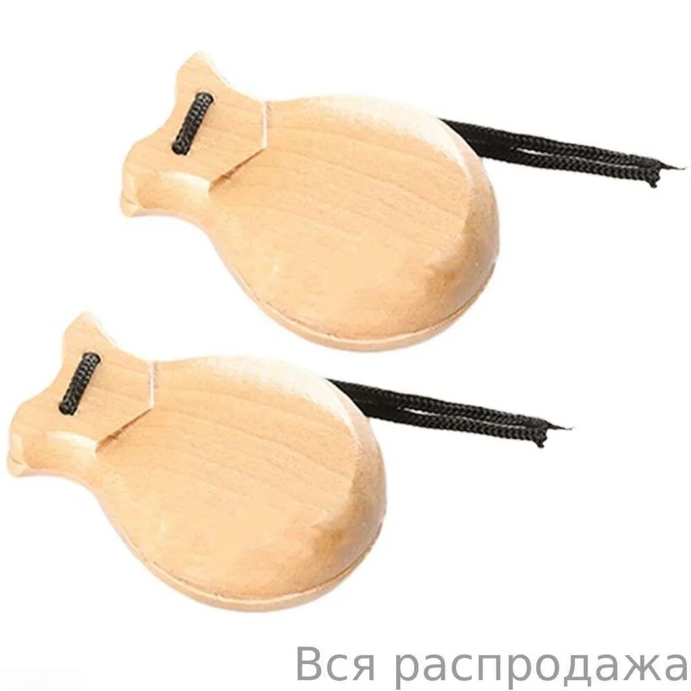 2 шт. Кастаньеты для фламенко с веревкой, деревянные испанские кастаньеты для детей и взрослых, Истинный цвет