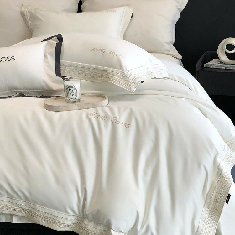 Набор простыней Romantic Story Cream White из хлопка для кровати 1.8м, 200x230см (4 предмета)