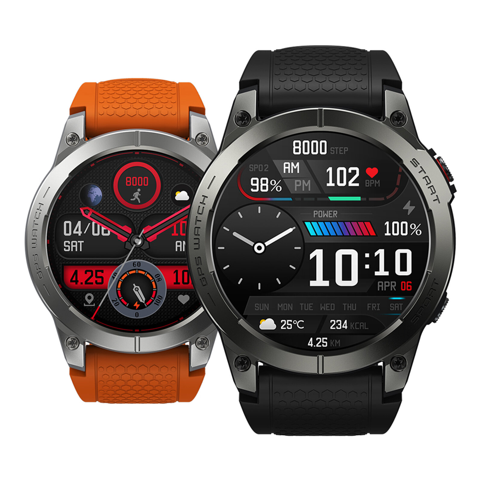 Смарт-часы Zeblaze Stratos 3 с 1.43-дюймовым AMOLED-экраном, GPS и защитой IP68.