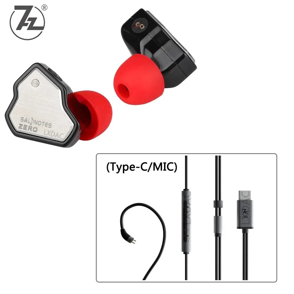 Наушники 7HZ Salnotes Zero, наушники с динамическим драйвером 10мм, наушники HiFi Music IEM, Спортивная игровая гарнитура для бега, 2контактные съемные DJ мониторы, разъем Type C/3,5mm