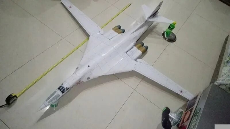 3D бумажная модель Ту-160 "Белый лебедь" (Blackjack), сверхзвуковой стратегический бомбардировщик Туполева, сборная DIY модель