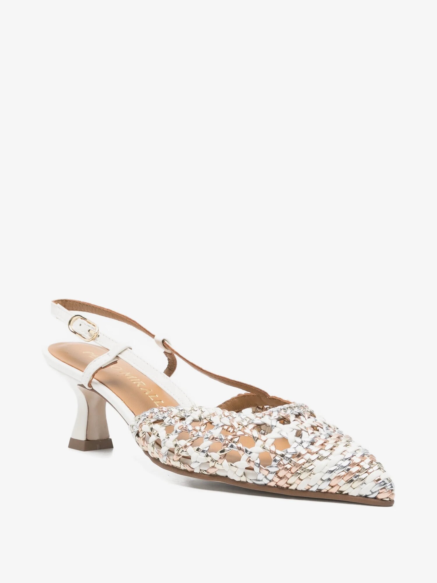 Мюли Pedro Miralles Pointed-toe mules, размер 41, бежевый/белый — фото 1