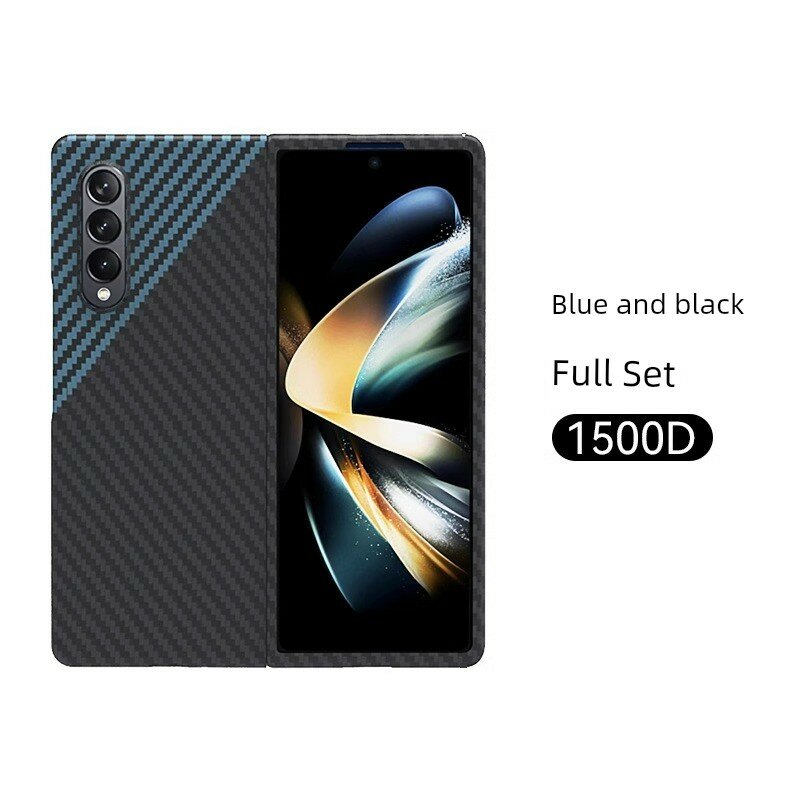 Суперлегкий чехол для Samsung Galaxy Z Fold 4, 1500D, сине-черный цвет, защита от падений военного уровня