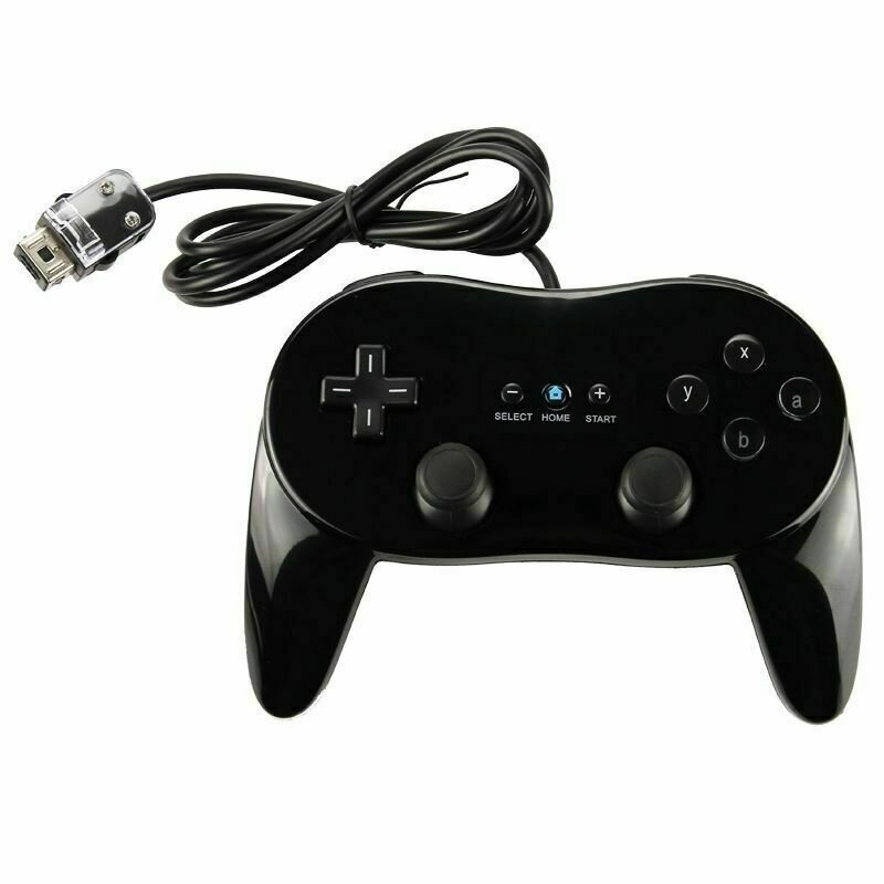 Совместимый небольшой держатель для контроллера Wii Classic II, черный цвет, дизайн в форме рога, прочное пластиковое