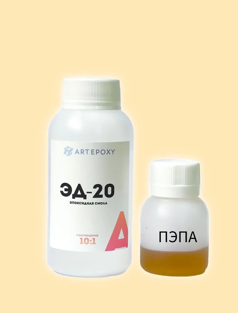 Эпоксидная смола ЭД-20 с отвердителем пэпа 110гр (эпоксидный клей) ArtEpoxy