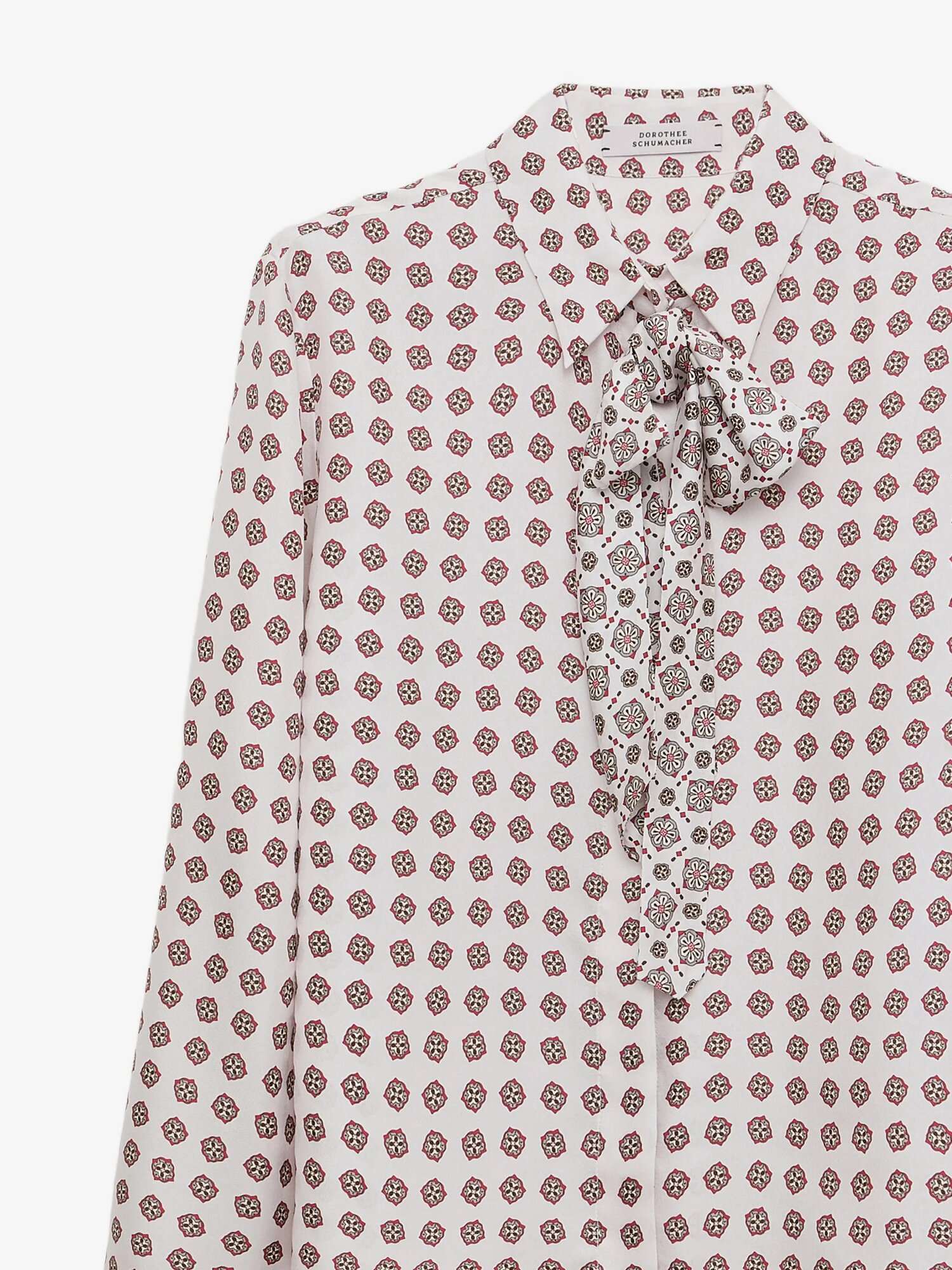 Блуза Dorothee Schumacher Graphic-print silk blouse, размер 40, white — фото 1