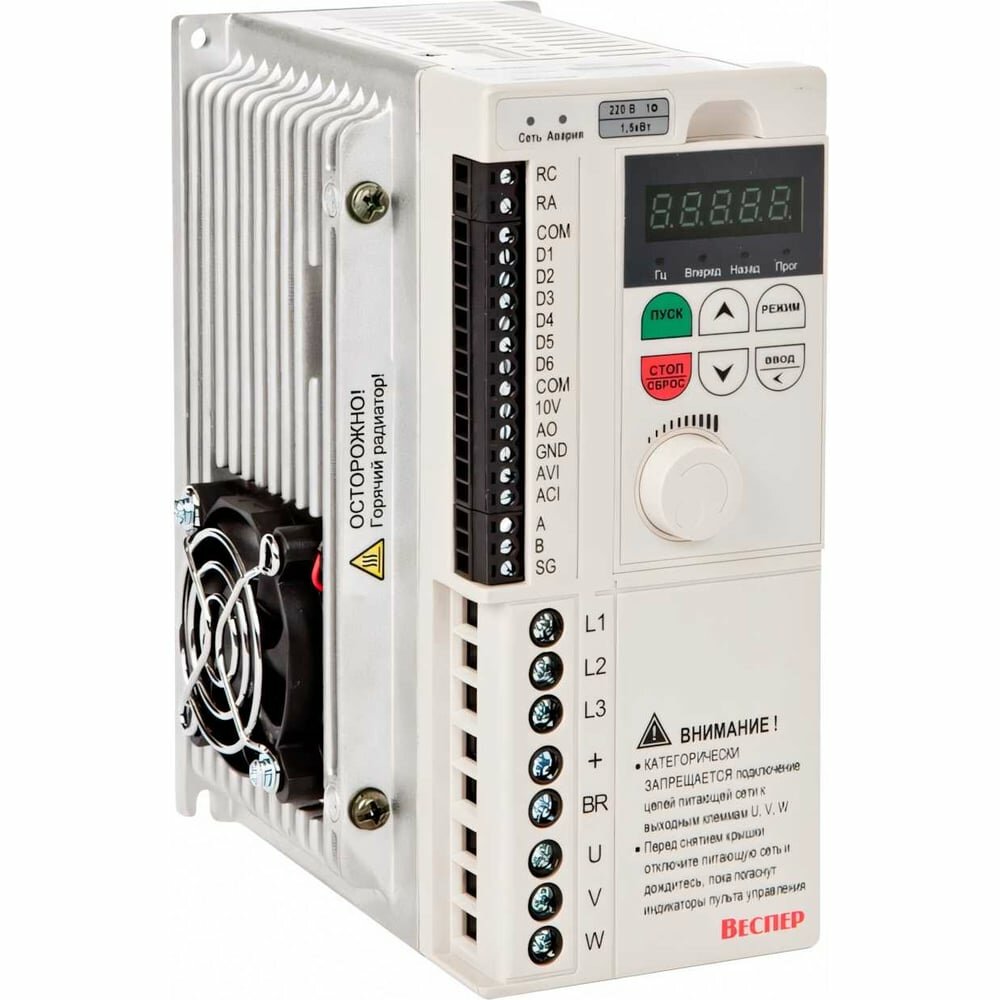Преобразователь частоты Веспер E4-8400-S2L 1,5кВт 220В, со съемным пультом VSP5971
