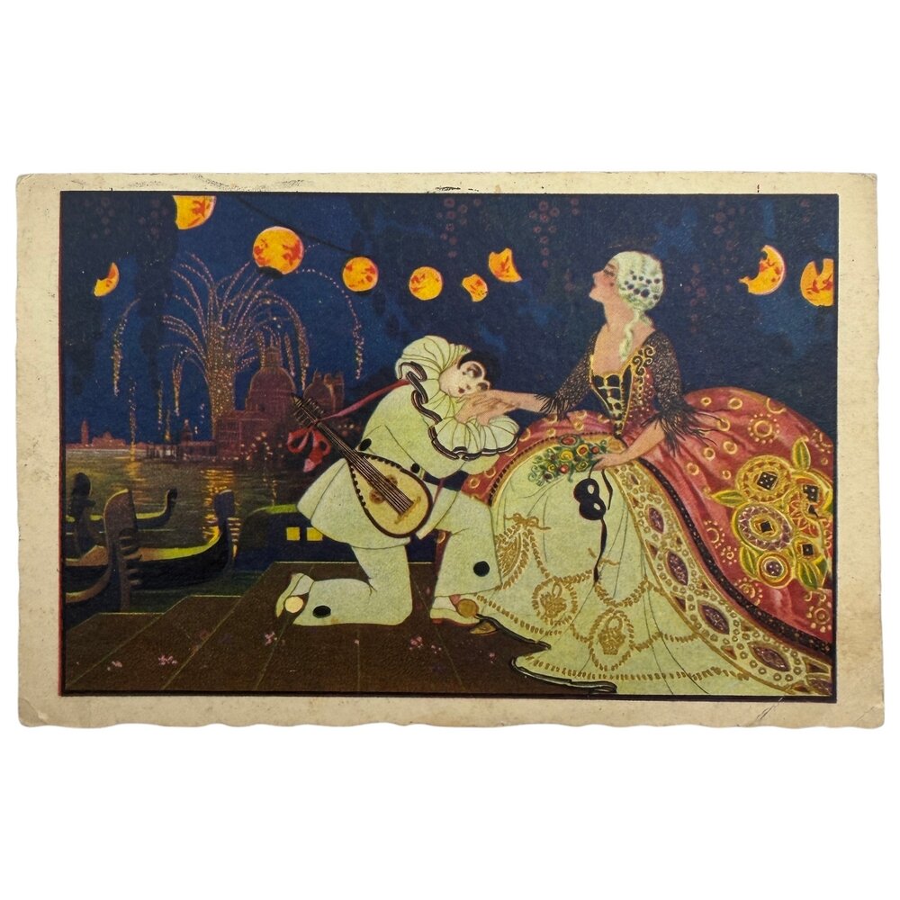 Почтовая открытка "Серенада Пьеро" 1920-1925 гг. Италия