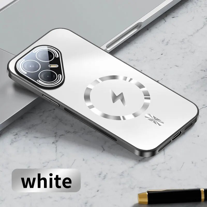 Белый чехол Magsafe для Tecno Pova 7 Pro