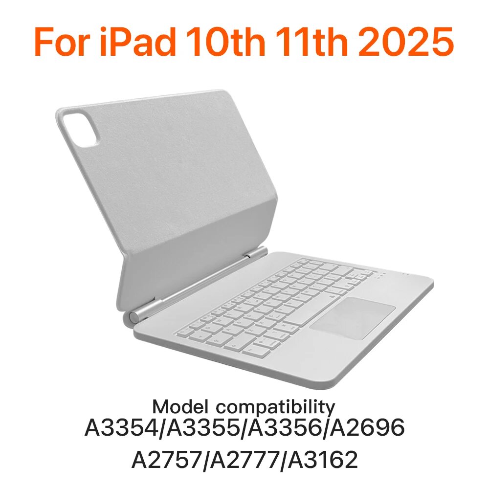 Magic Keyboard для iPad 11-го поколения 2025 года, iPad Air 13/11 дюймов, Белый, white2, Swedish