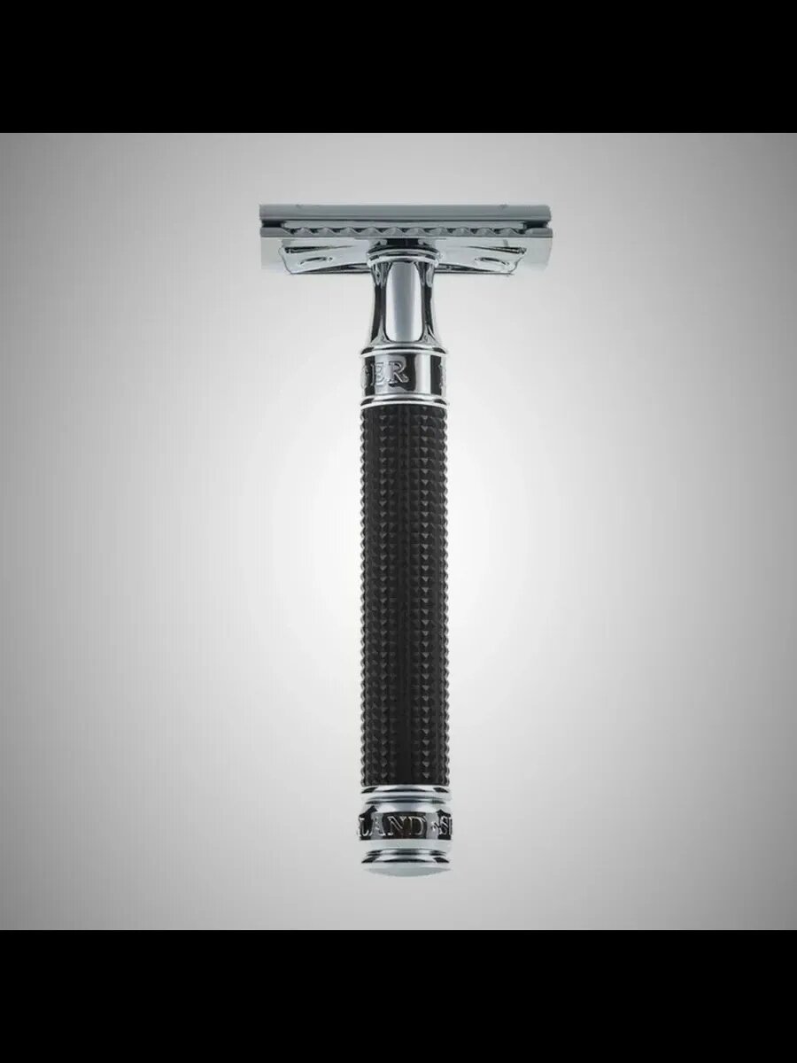 EDWIN JAGGER Safety Razor Black Resin Chrome Бритвенн 1 шт