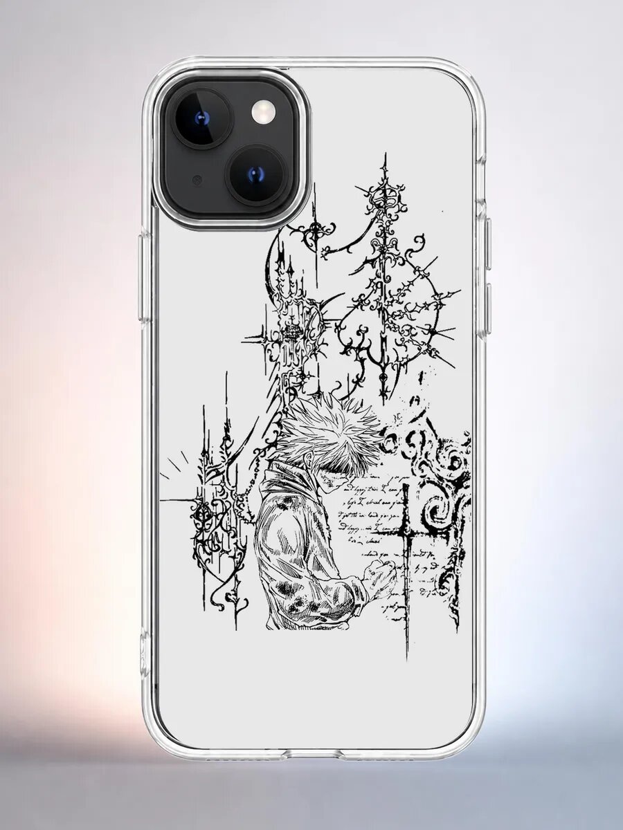 Чехол iPhone 14 молящийся парень силиконовый прозрачный