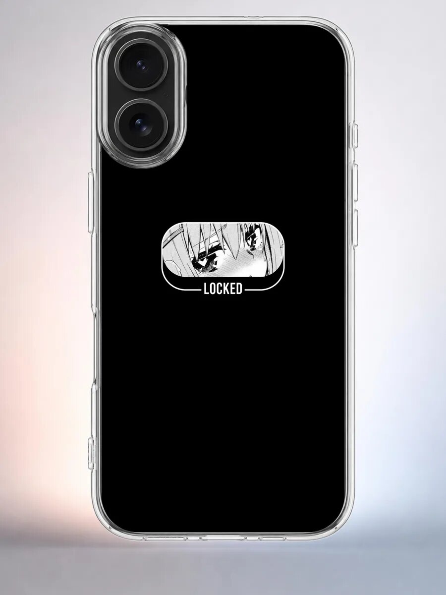 Чехол iPhone 16 аниме locked силиконовый прозрачный