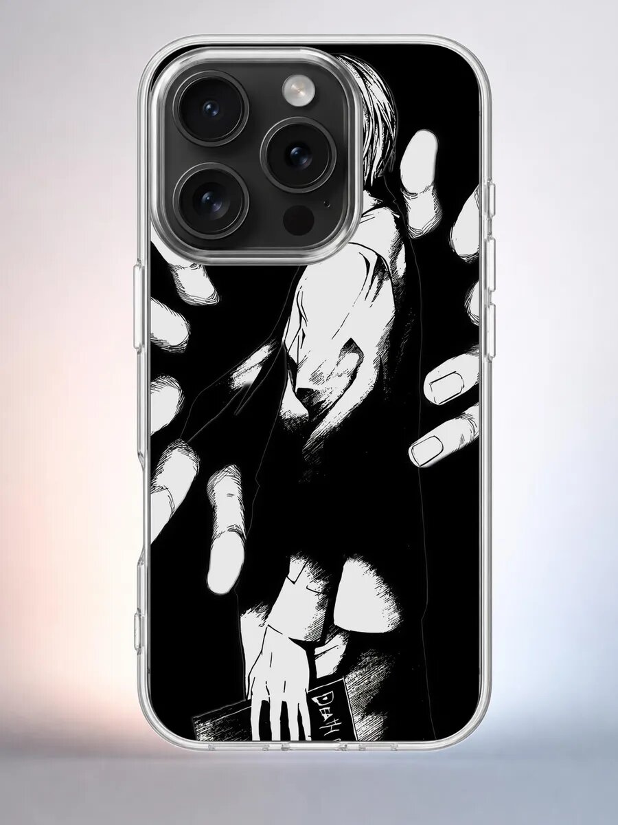 Чехол iPhone 15 Pro аниме Тетрадь смерти силиконовый