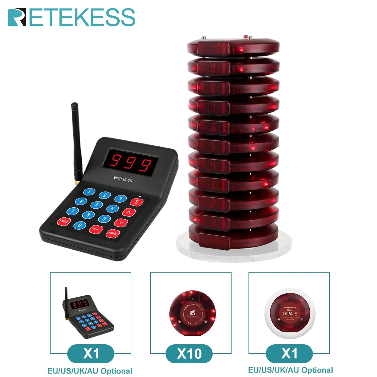 RETEKESS T119 Беспроводная система вызова, Цвет: 1-10