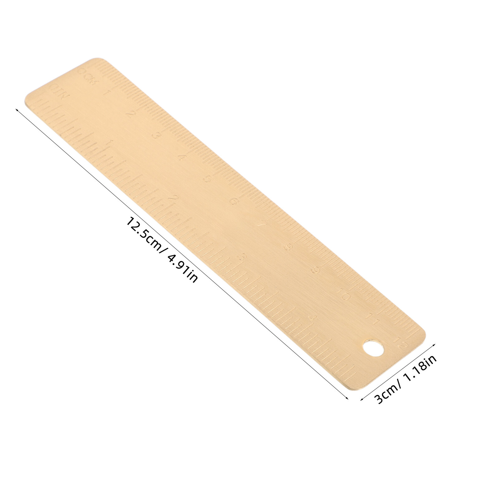 Точная линейка из прочной латуни для художников, размер 12.50x3.00x0.10 см, в наборе 2 шт