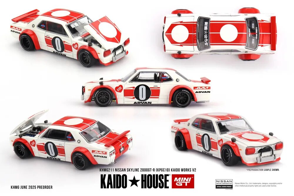 Машинка TSM MINI GT MODEL 1:64 Nissan Skyline 2000GT-R(KPGC10) Die-cast Alloy Model Collection Toy Children Gifts