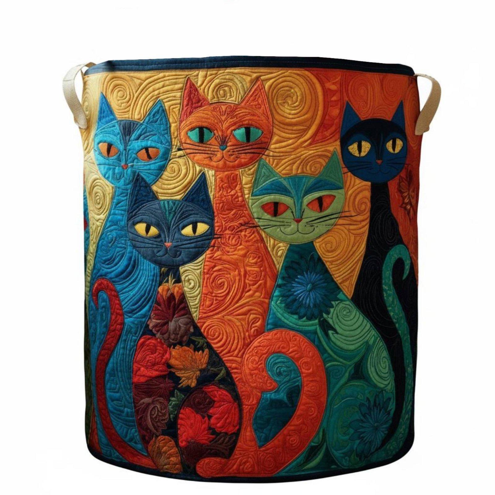 Складная корзина для белья с кошачьим мотивом, для хранения одеял, для спальни и детской комнаты.