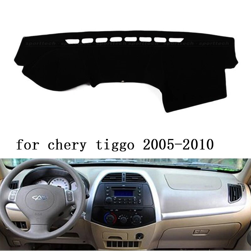 Для Chery tiggo 2005-2008 2009 2010, чехлы на приборную панель с правым Left Hand Drive, Black Edge
