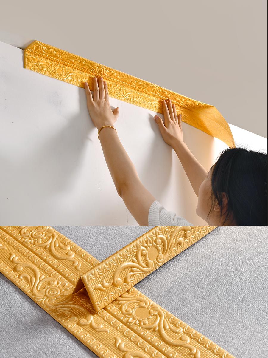 (230cmx12cm) Самоклеящиеся 3D - плинтусы / водонепроницаемые стены и потолочные наклейки / противоударные / плинтусы поясницы