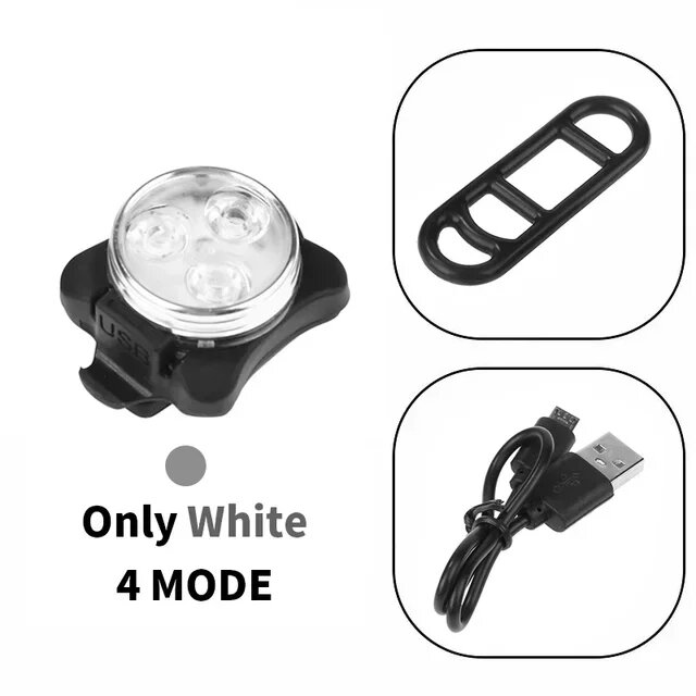 USB велофонарь 4 светодиода C White