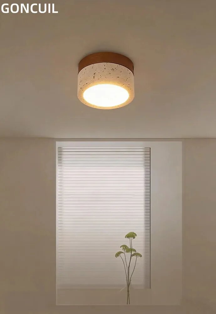 Потолочный светильник GONCUIL, LED, натуральный камень, 100x60 мм, теплый белый свет