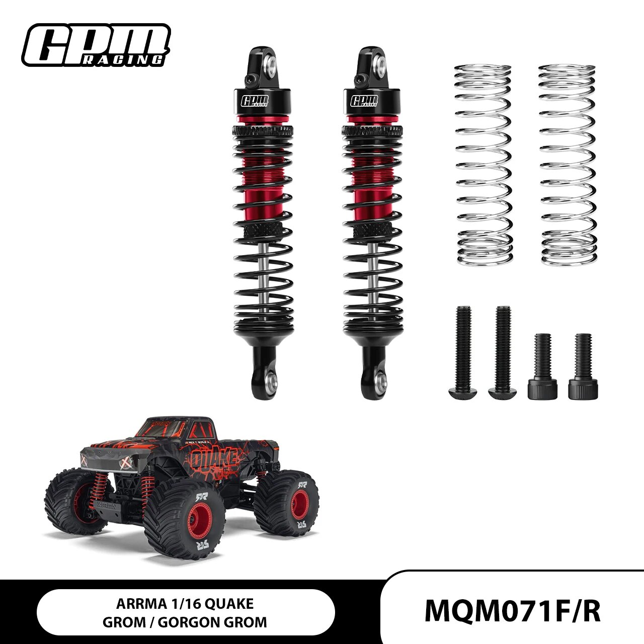 Амортизаторы GPM Red для ARRMA 1/16 Quake Grom