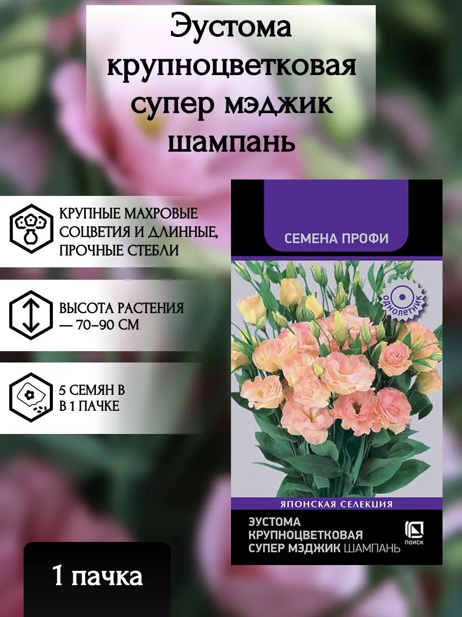 Эустома крупноцветковая Супер Мэджик Шампань, 1 пачка