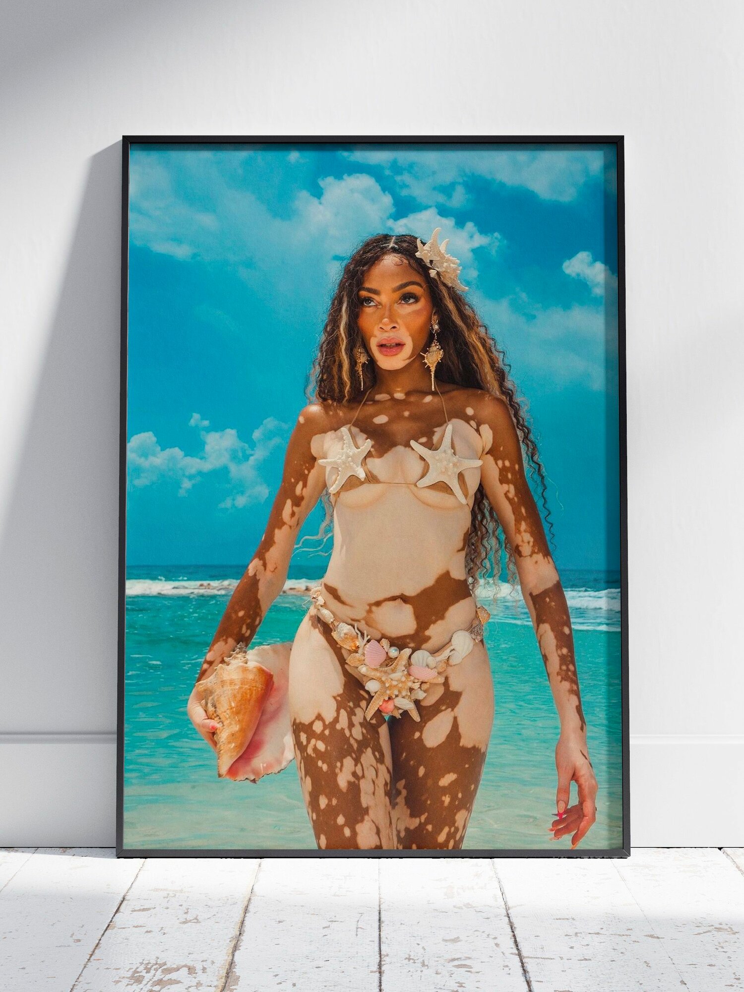 Плакат на стену для интерьера Винни Харлоу (Winnie Harlow 33) - Постер по модели, бренду и моде формата A4 (21x30 см)