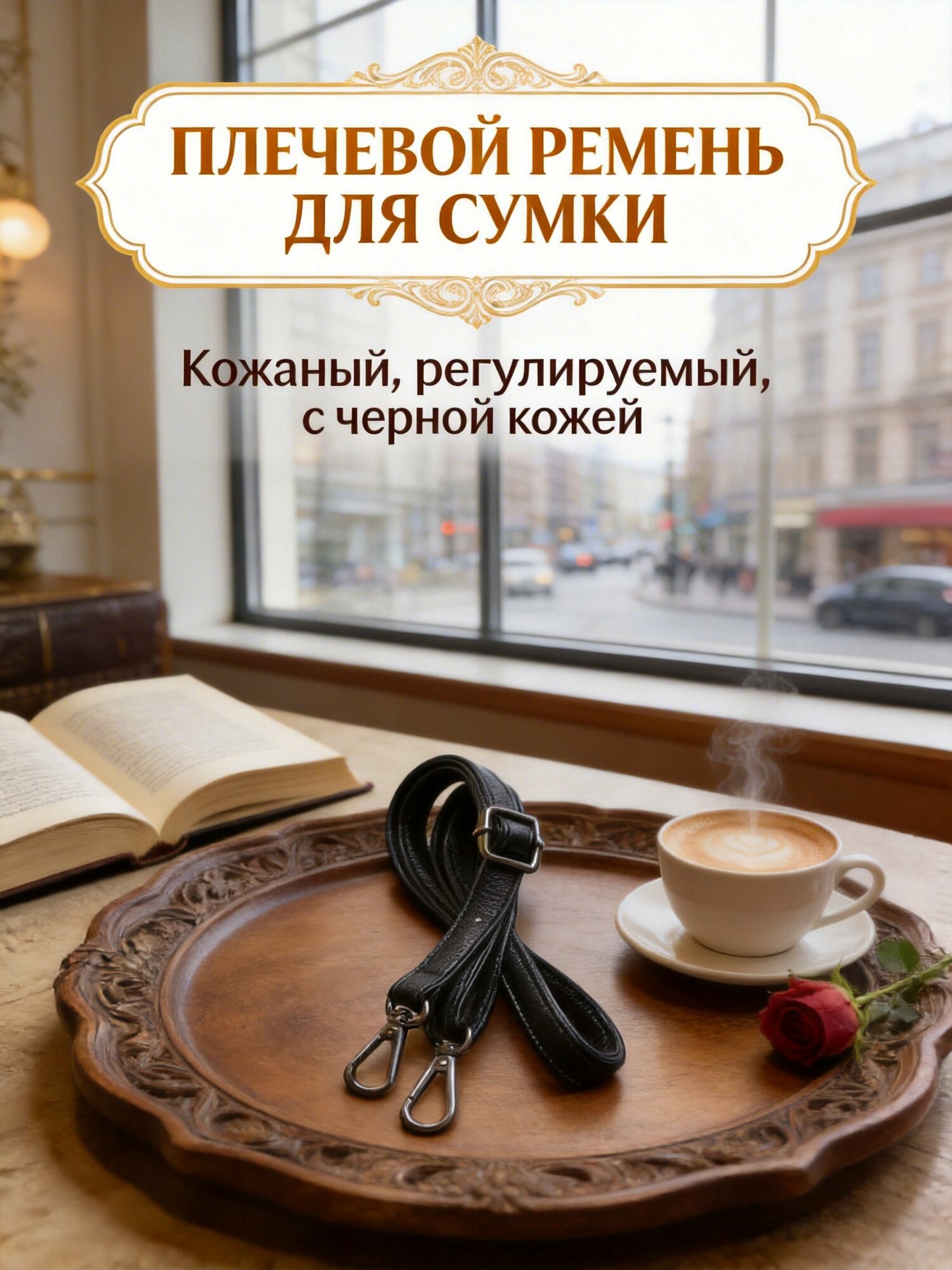 Плечевой ремень для сумки из натуральной кожи, регулируемый 75–135 см с черной пряжкой и выбором ширины 1.2/2.0/2.5 см