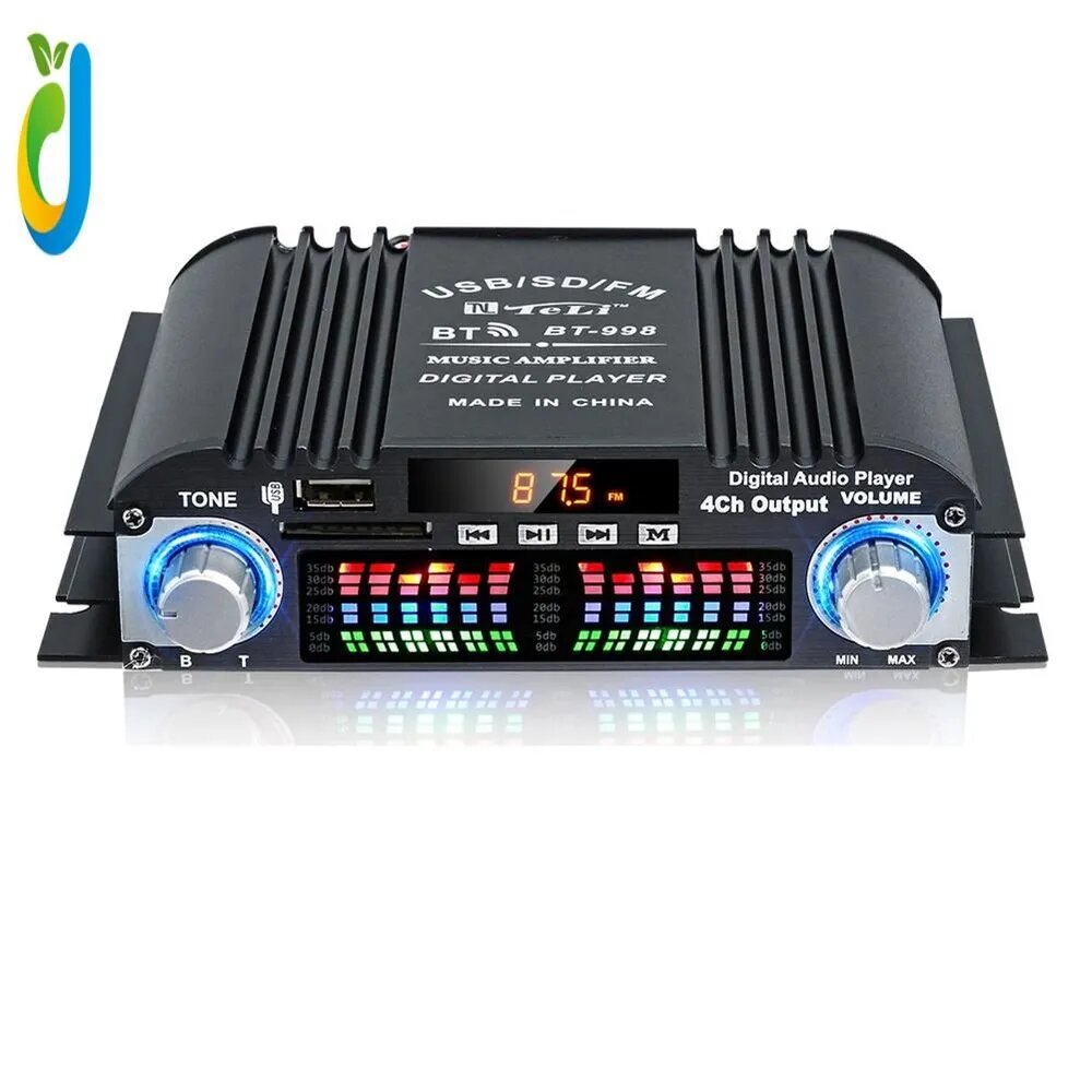 (U P E Y) BT-998 HIFI цифровой аудио усилитель ЖК-дисплей Усилитель мощности класса D Bluetooth радио автомобильный домашний динамик FM USB SD