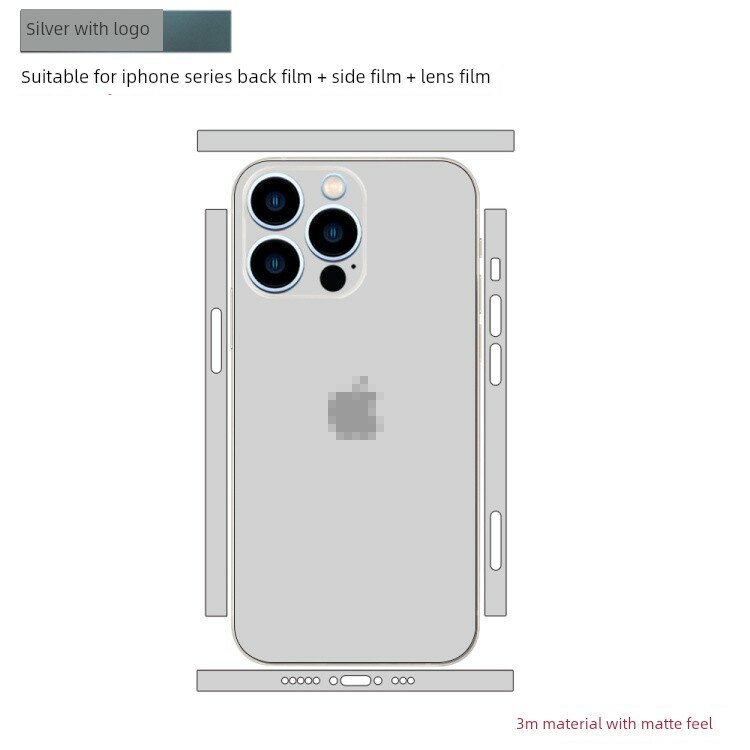 Защитная пленка для iPhone 13 Mini с полным покрытием из закаленного стекла - Серебристый с логотипом
