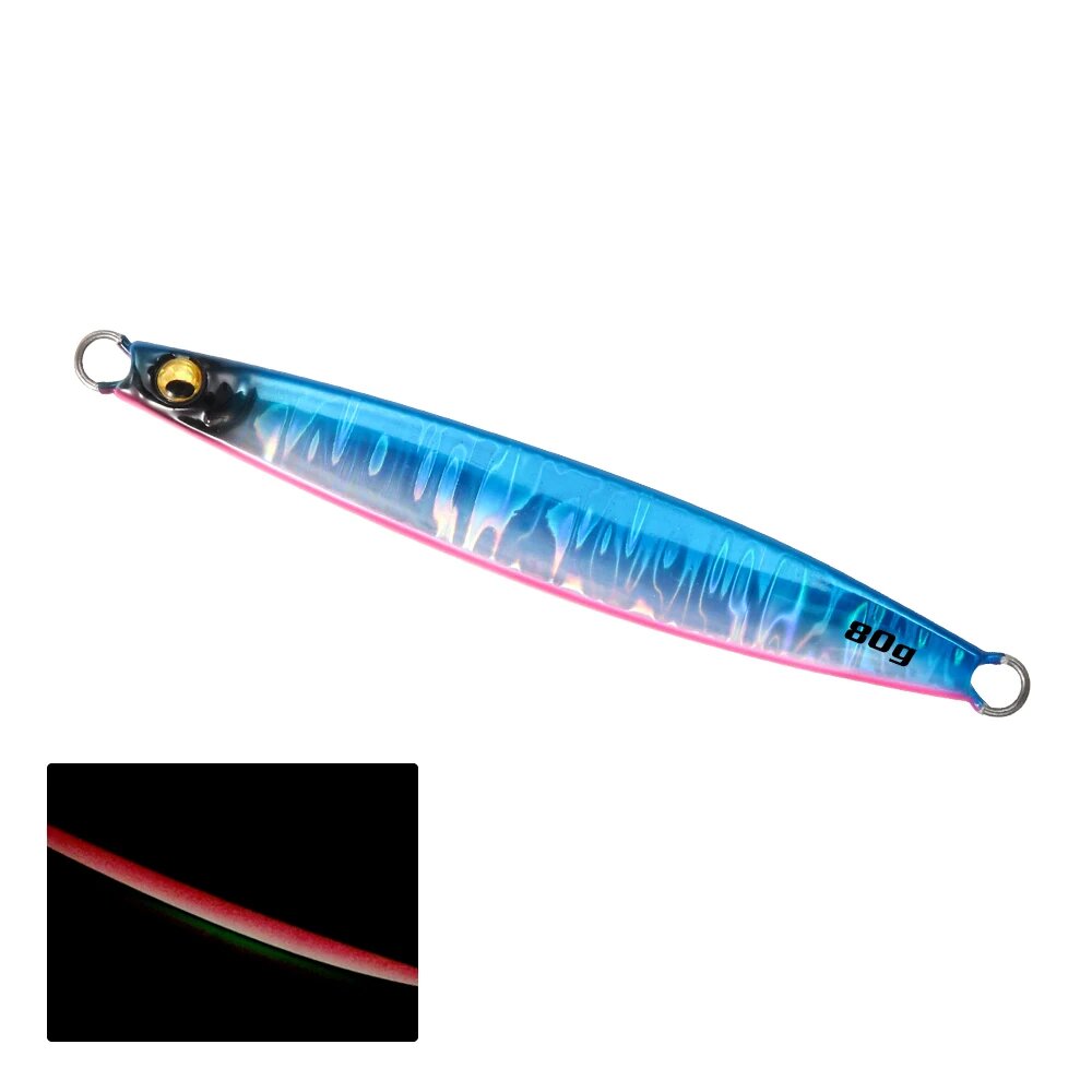 Металлическая приманка JIGGING PRO Slash Beat для вертикальной рыбалки 60-150 г 60g, Blue Pink