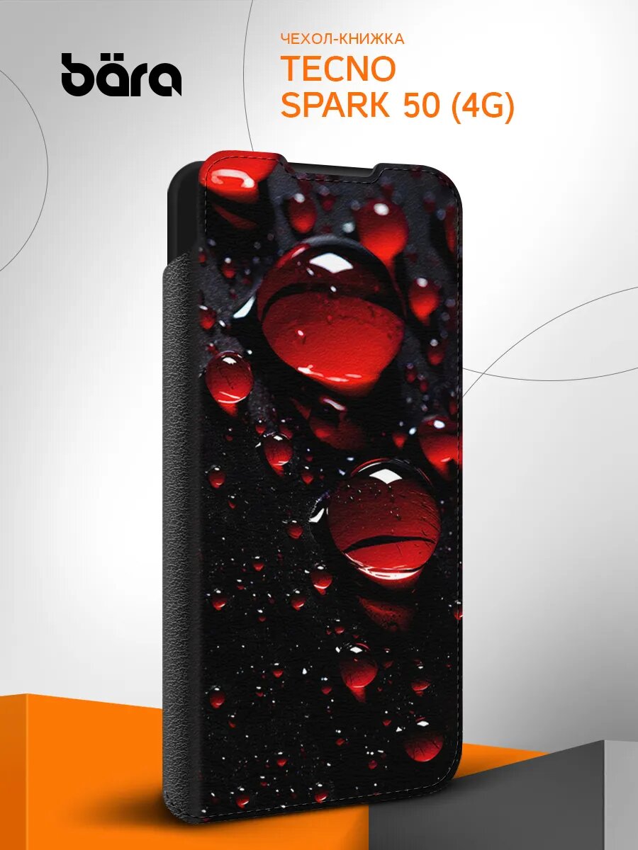 Чехол книжка на Tecno Spark 50 (4G), Техно Спарк 50 (4Г) с отделением для карт