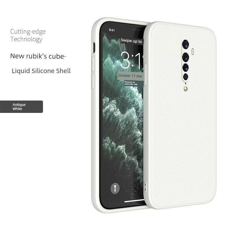 Силиконовая защитная пленка для экрана OPPO Reno3 Pro Античный белый - 2 листа с жидким силиконом