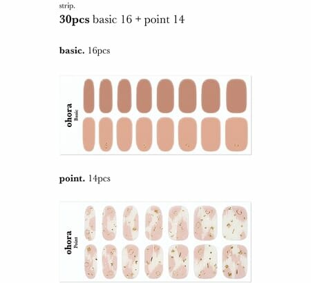 Набор средств для маникюра Ohora Gel Nail Sticker N Almond Blossom, оттенок nd-066, 30 шт.