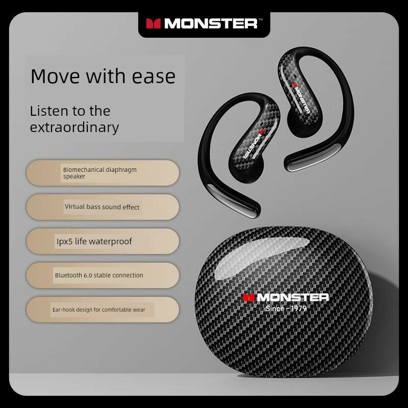 Moxue MQO37 Bluetooth наушники True Wireless открытая конструкция спортивное шумоподавление Bluetooth 6.0 Черный цвет