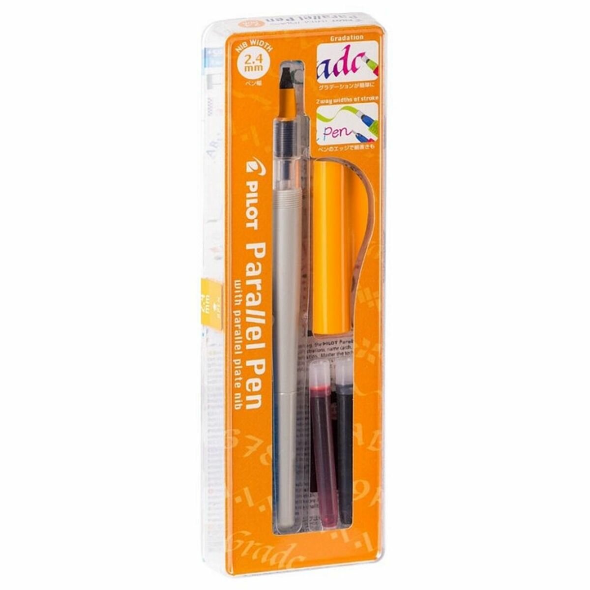 Перьевая ручка для каллиграфии PILOT Parallel Pen 2,4мм, 2 картриджа
