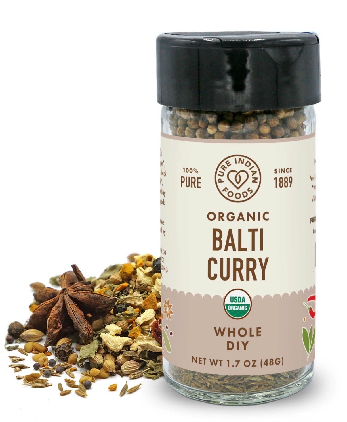 Pure Indian Balti carry Карри смесь экологически чистых органических специй 45 гр