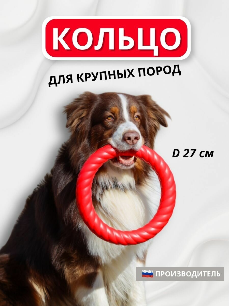 Игрушки для собак крупных пород сибирский ПЁС кольцо красное 270мм