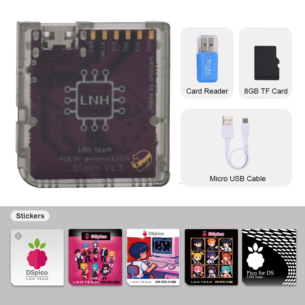 DSpico Game Reader Cart PurPCB TRNBK 8GB