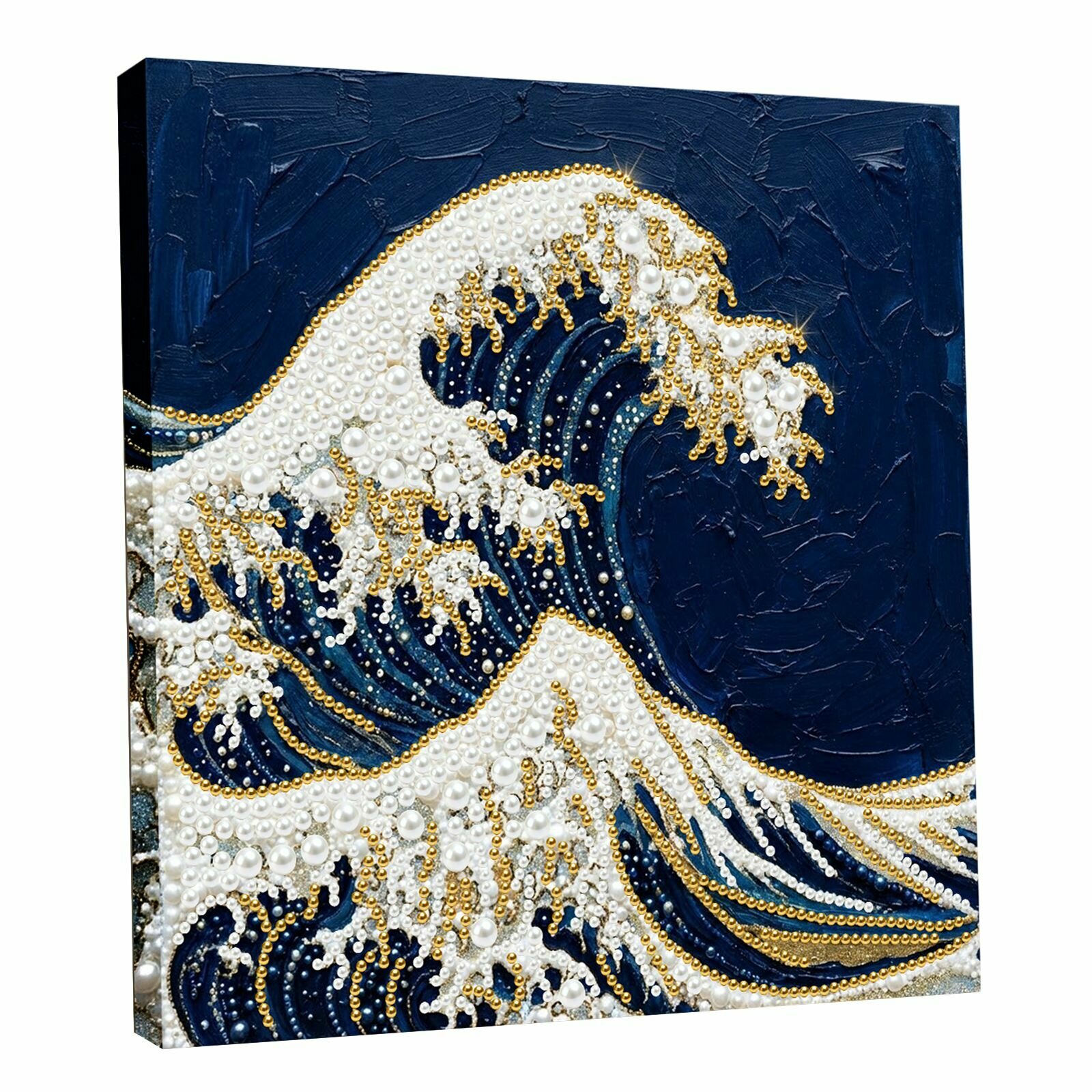 DIY-картина из бисера Морские волны на холсте 25 25 см с рамкой