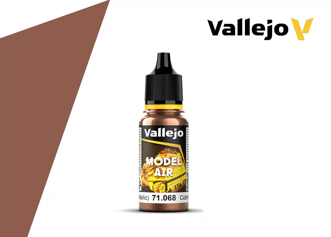 Краска Vallejo Model Air: Copper (Metallic) 71.068 акриловая 17 мл